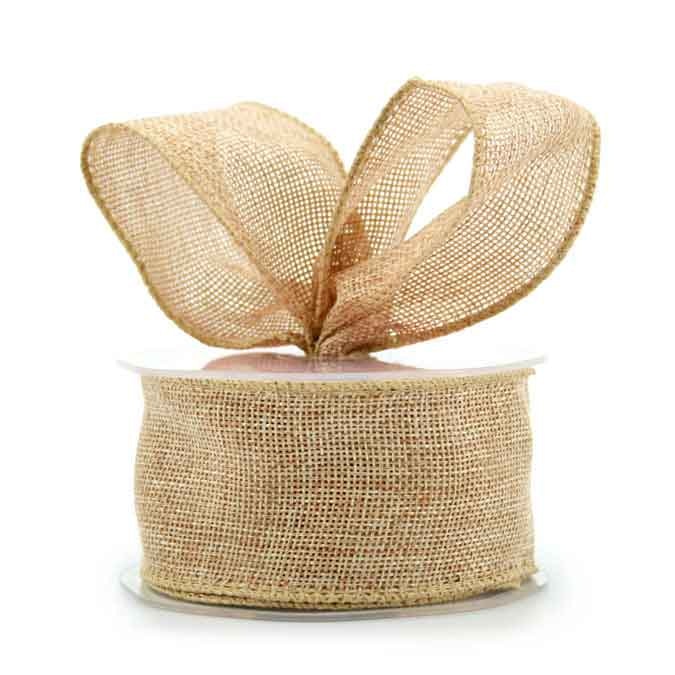 Artificial Jute Coloured Ribbon Wire Edge 50mmx10m - Natural – 4Mooi